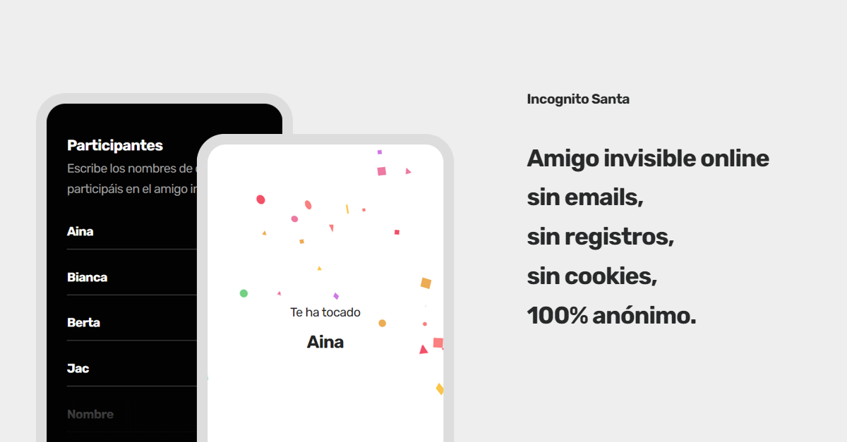 Amigo invisible sin emails - Incognito Santa